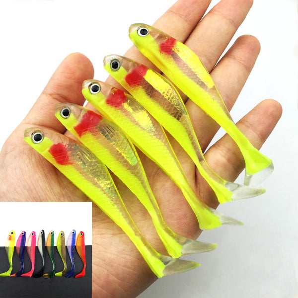 8pcs 8cm/5g Fish type soft fishing lure 3D eyes soft lure soft bait Se ...
